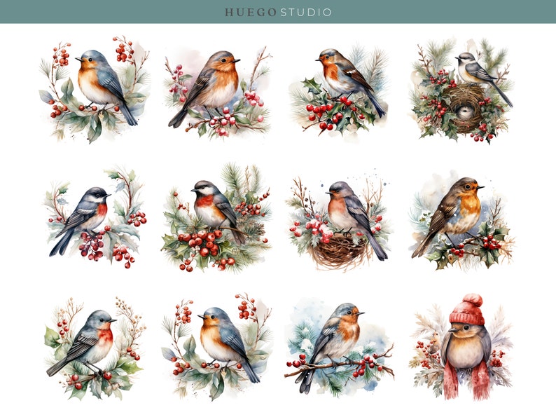 Christmas Winter Bird Clipart Paper Craft Merry Christmas Red Cardinal ...