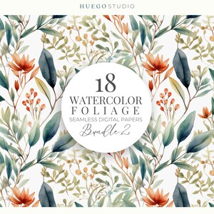 Boho Greenery Watercolor Clipart Green Watercolor Leaves - Etsy
