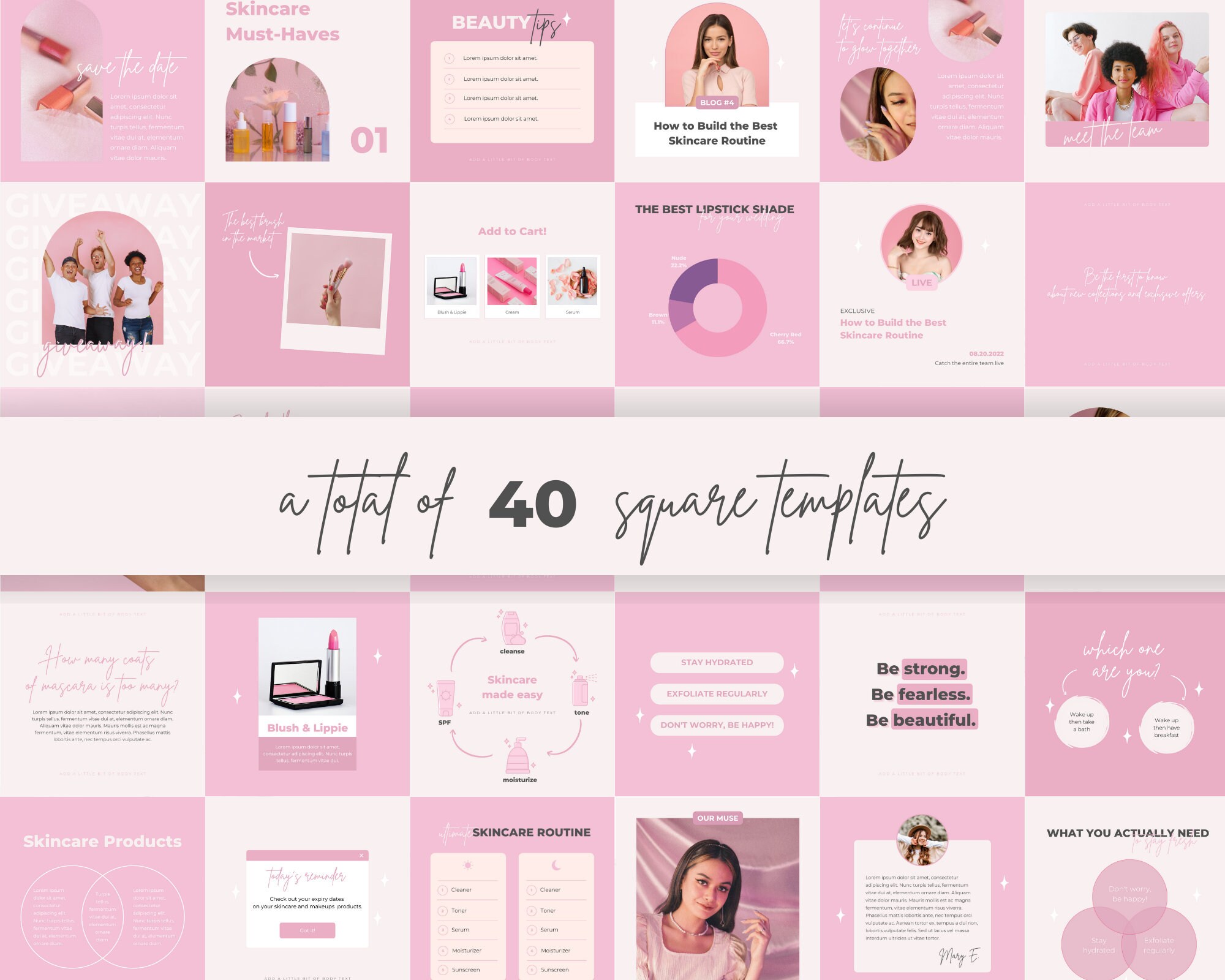 Pink Instagram Post Template Minimalist Instagram Canva - Etsy