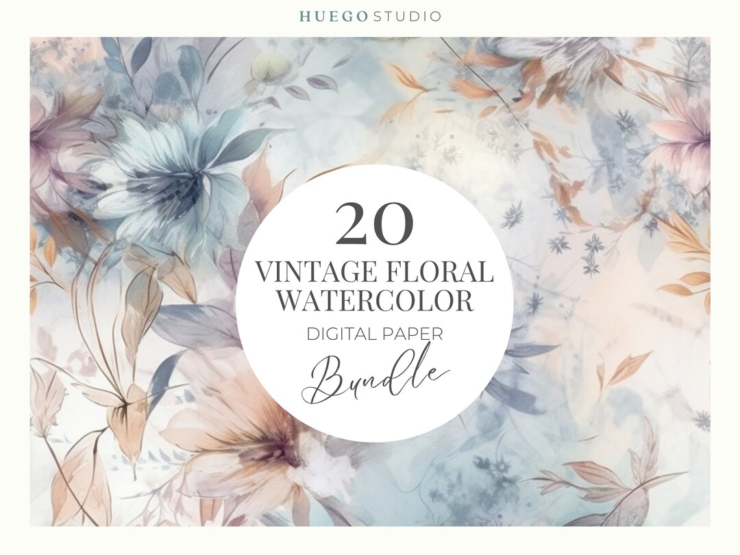 Vintage Watercolor Flower Background Flower Digital Paper Seamless ...