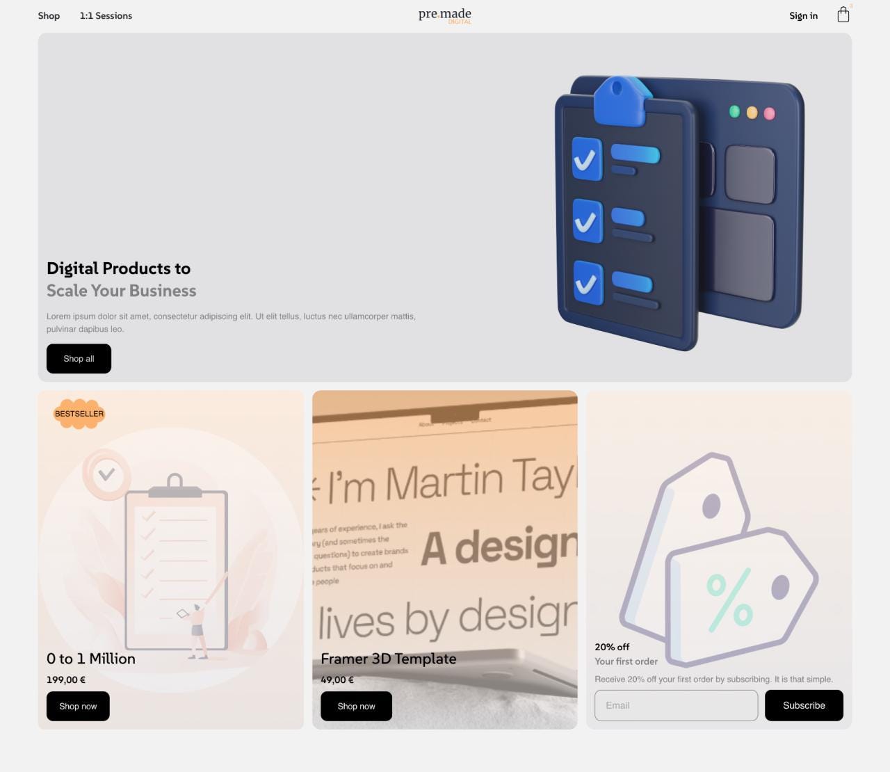 Digital Products E-commerce Website Template Woocommerce & Elementor ...