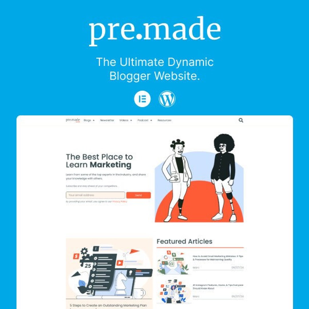 Responsive Blog Website Template | Wordpress & Elementor Pro Template ...