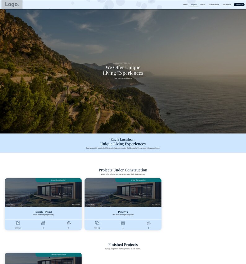 Responsive Real Estate Website Template | Elementor Pro & ACF, Property Developer Website, Ready ...