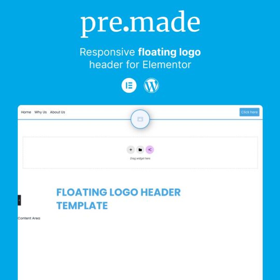 Floating Logo Header Template for Elementor Pro | One-click Upload - Etsy