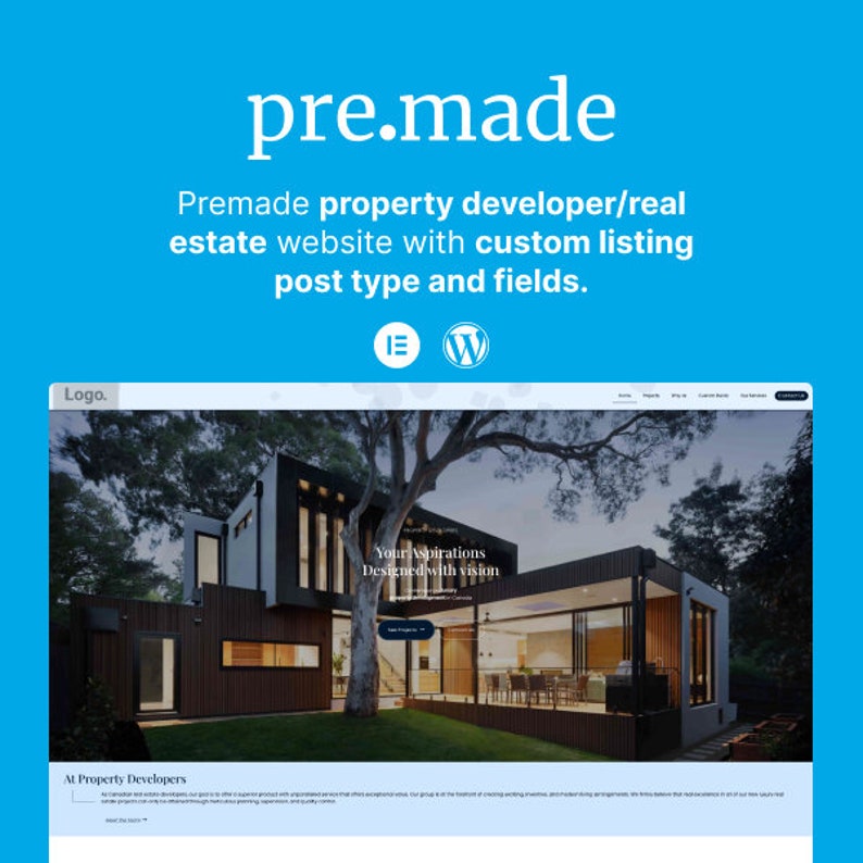 Responsive Real Estate Website Template | Elementor Pro & ACF, Property ...