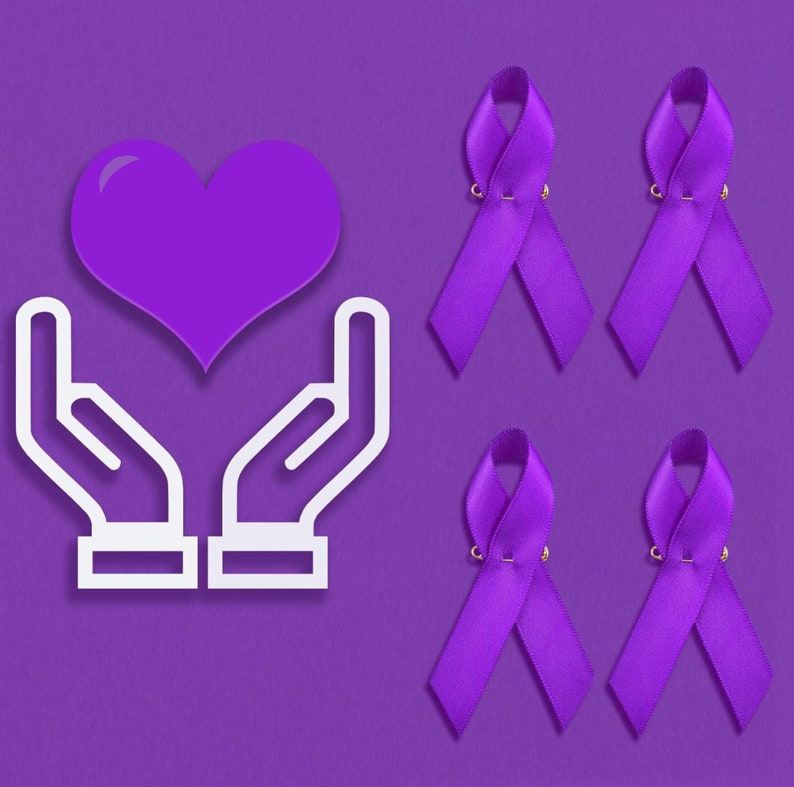 100pcs Blue Ribbon Satin Pins Colon Cancer Prostate Cancer Awareness ...