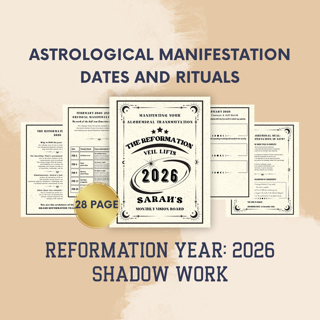 Astrological 2026 Manifestation Journal With Celestial Dates, Rituals ...