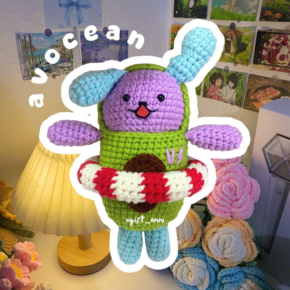 GMMTV Mascot Avocean Paody Ceri Keychain: Handmade GMM Crochet ...