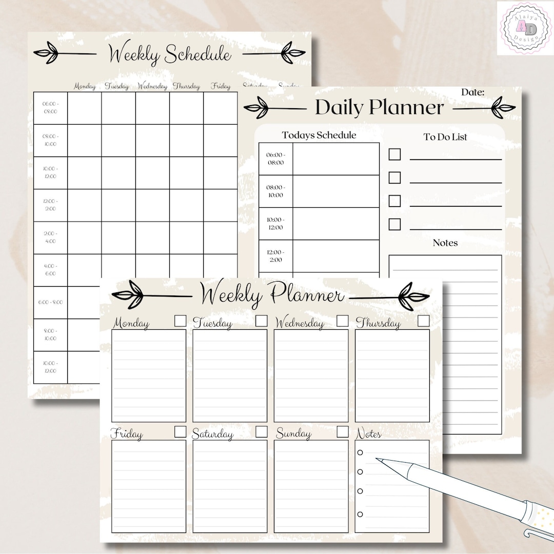 Printable Minimalist Aesthetic Planner Bundle Daily - Etsy