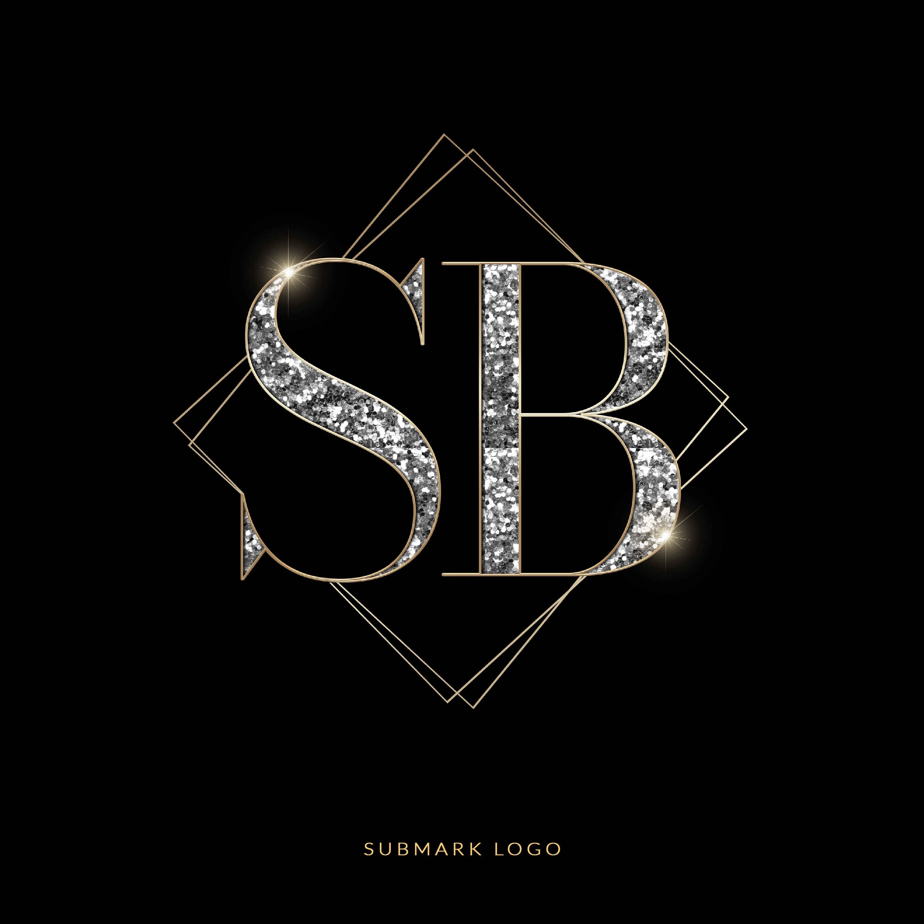 Gold and Silver Glitter Logo Sparkle Logo Beauty Logo - Etsy