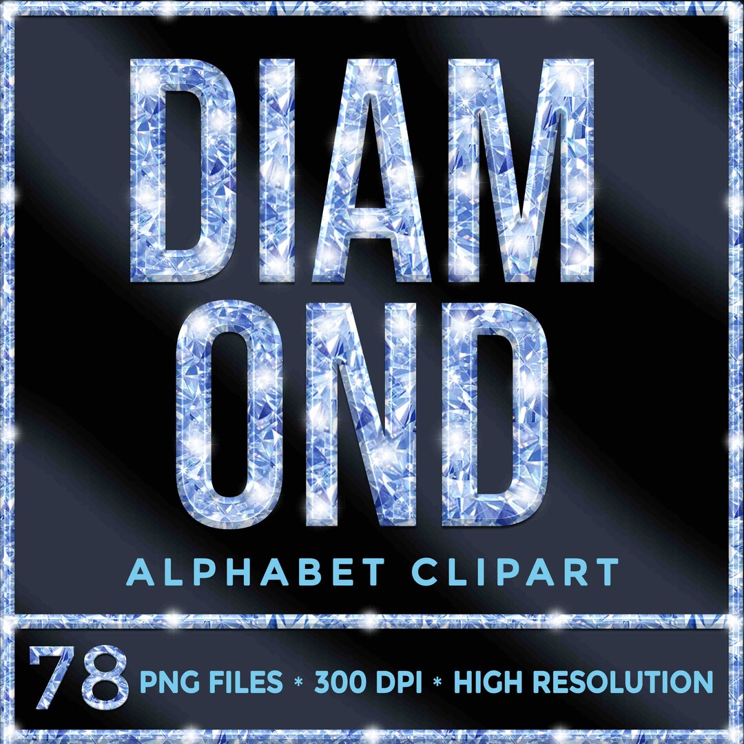 Diamond Alphabet Clip Art PNG, Blue Alphabet, Blue Glitter Letters ...