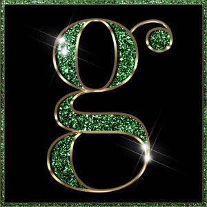 Emerald Green Glitter Alphabet PNG, Glam Alphabet, Diamond Letters ...