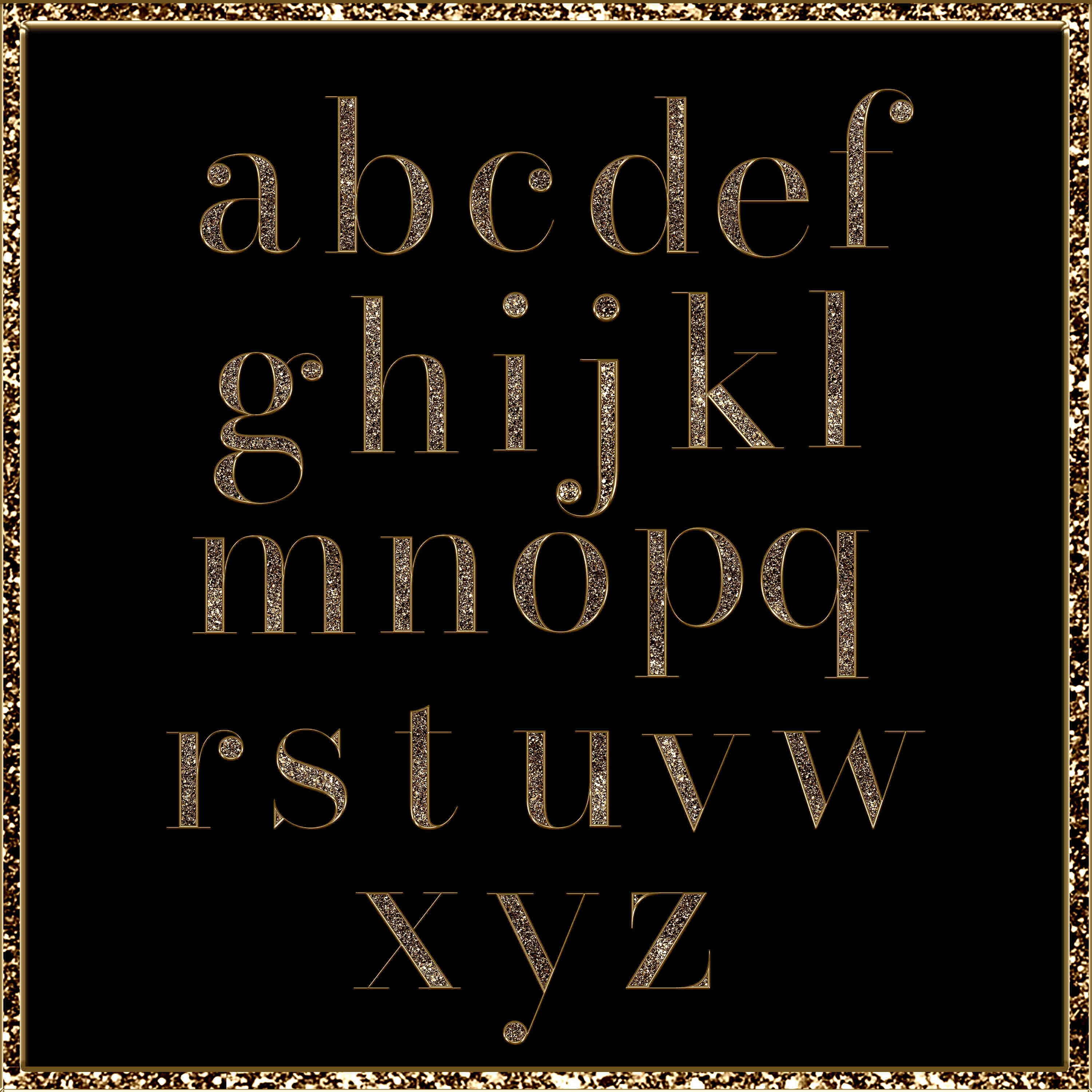 Gold Glitter Alphabet, Alphabet Clipart,metallic Letters,bling Letters ...