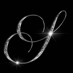 Silver Glitter Cursive Letters PNG, Sparkling Cursive, Bling, High ...