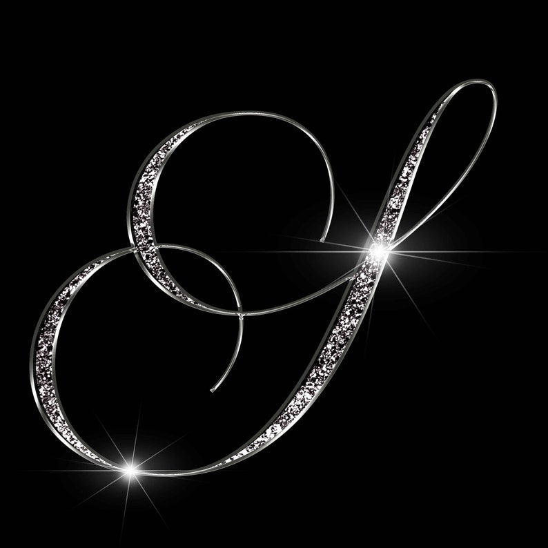 Silver Glitter Cursive Letters PNG, Sparkling Cursive, Bling, High ...