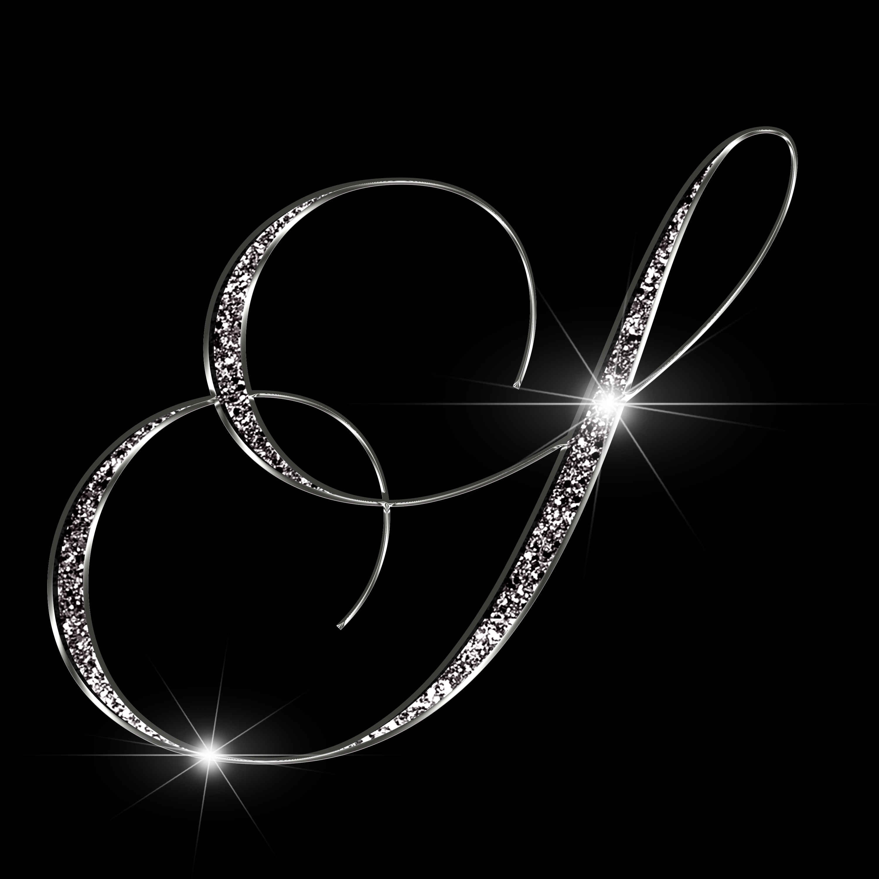 Silver Glitter Cursive Letters PNG, Sparkling Cursive, Bling, High ...