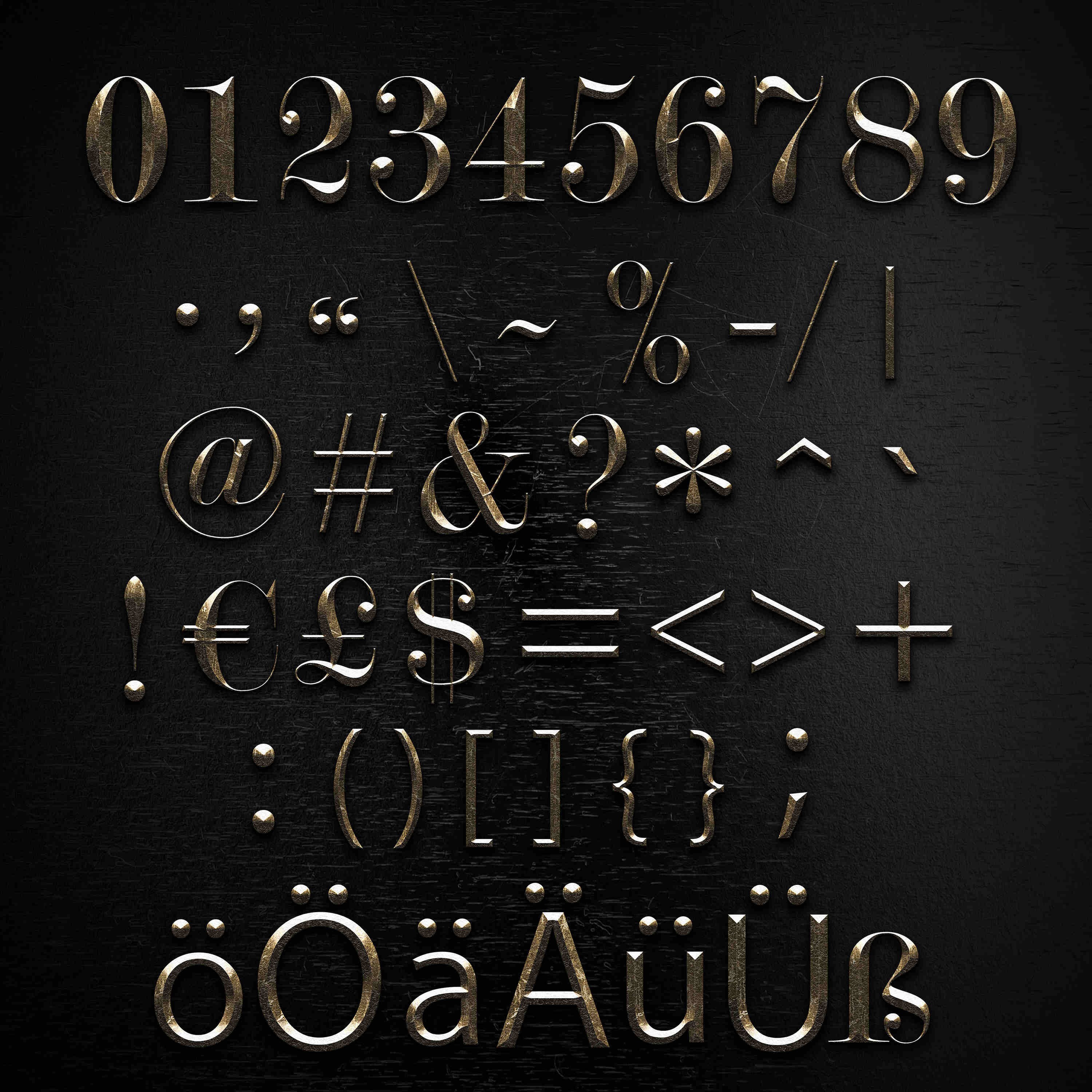 Gold Alphabet, Metallic Gold Letters, Gold Chrome Letters Numbers ...