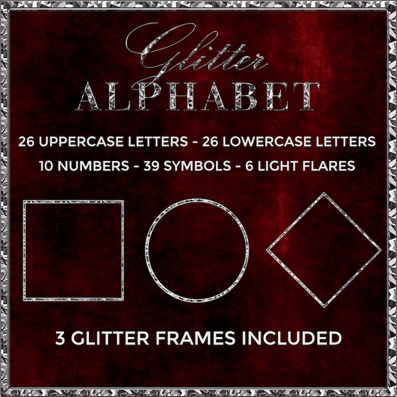 Diamond Alphabet, Alphabet Clipart, Silver Metallic Letters, Bling ...
