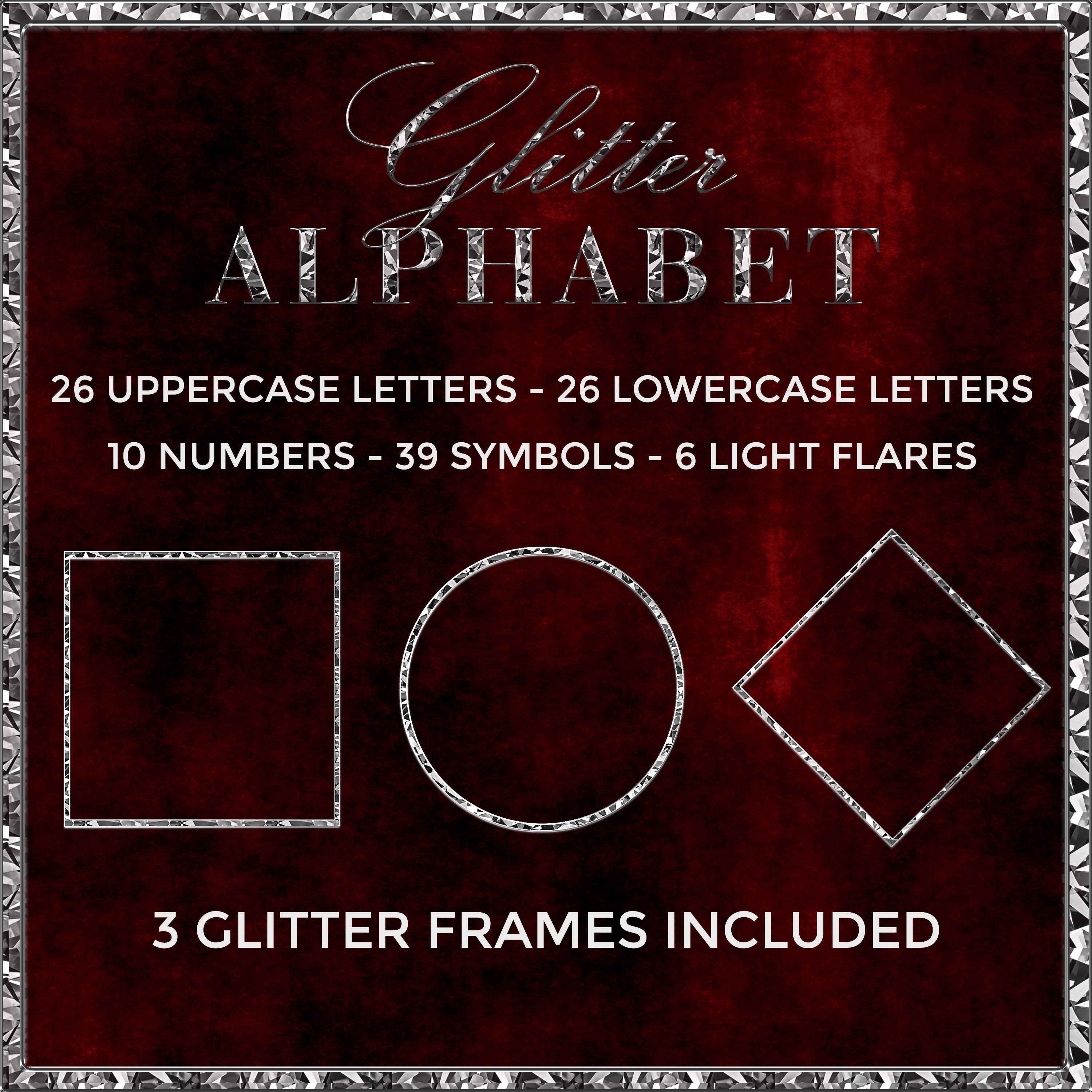 Diamond Alphabet, Alphabet Clipart, Silver Metallic Letters, Bling ...