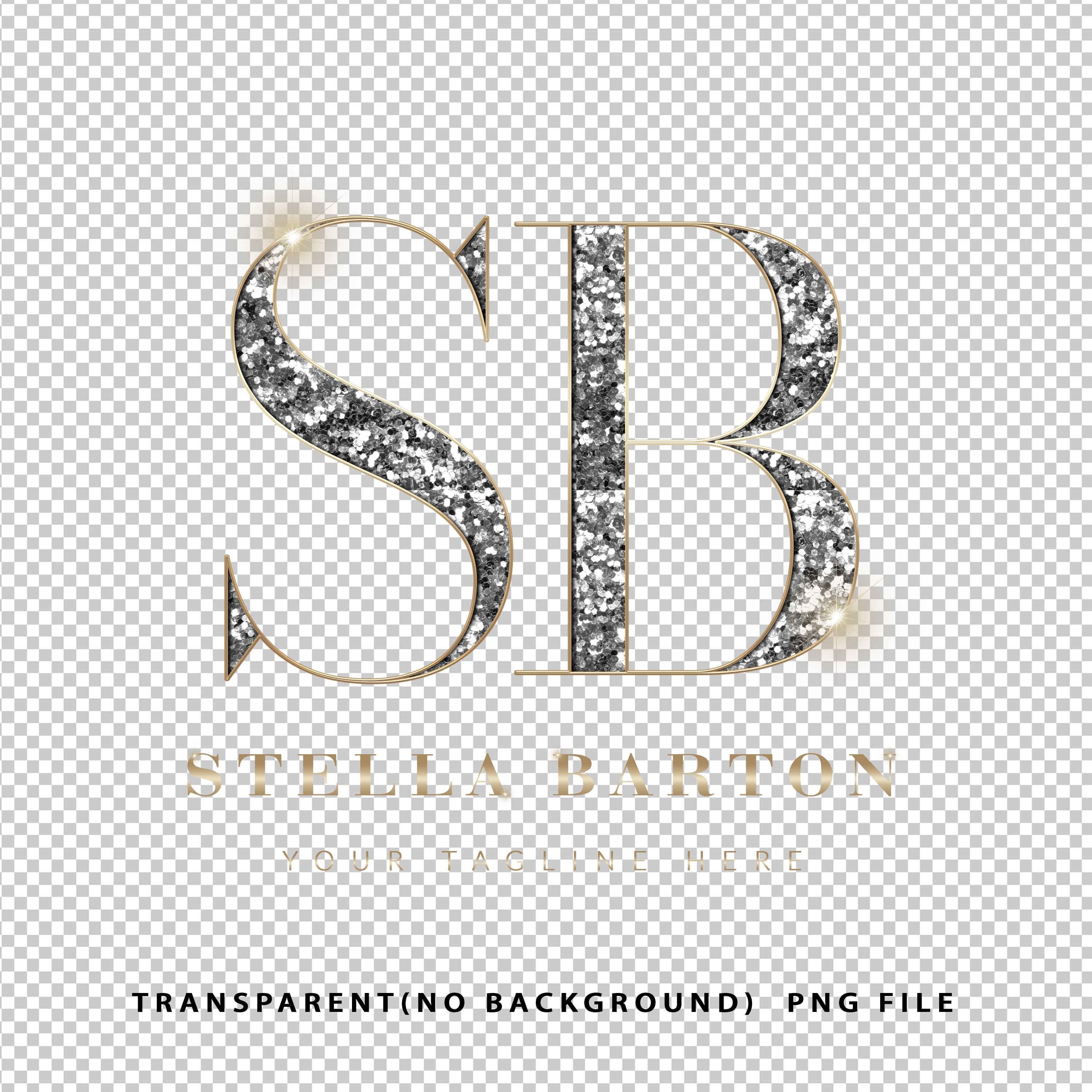 Gold and Silver Glitter Logo Sparkle Logo Beauty Logo - Etsy