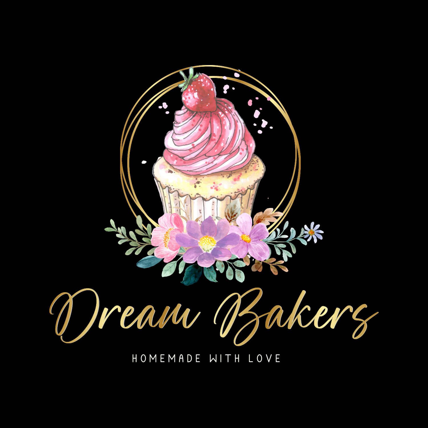 Premade Baking Logo, Bakers Logo, Watercolor Bakery Logo, Home Baking ...