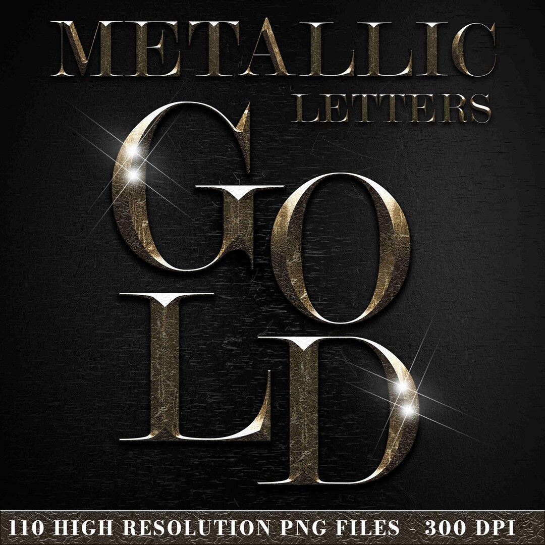 Gold Alphabet, Metallic Gold Letters, Gold Chrome Letters Numbers ...