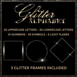 Black and Gold Glitter Alphabet PNG, Glam Alphabet, Diamond Letters ...