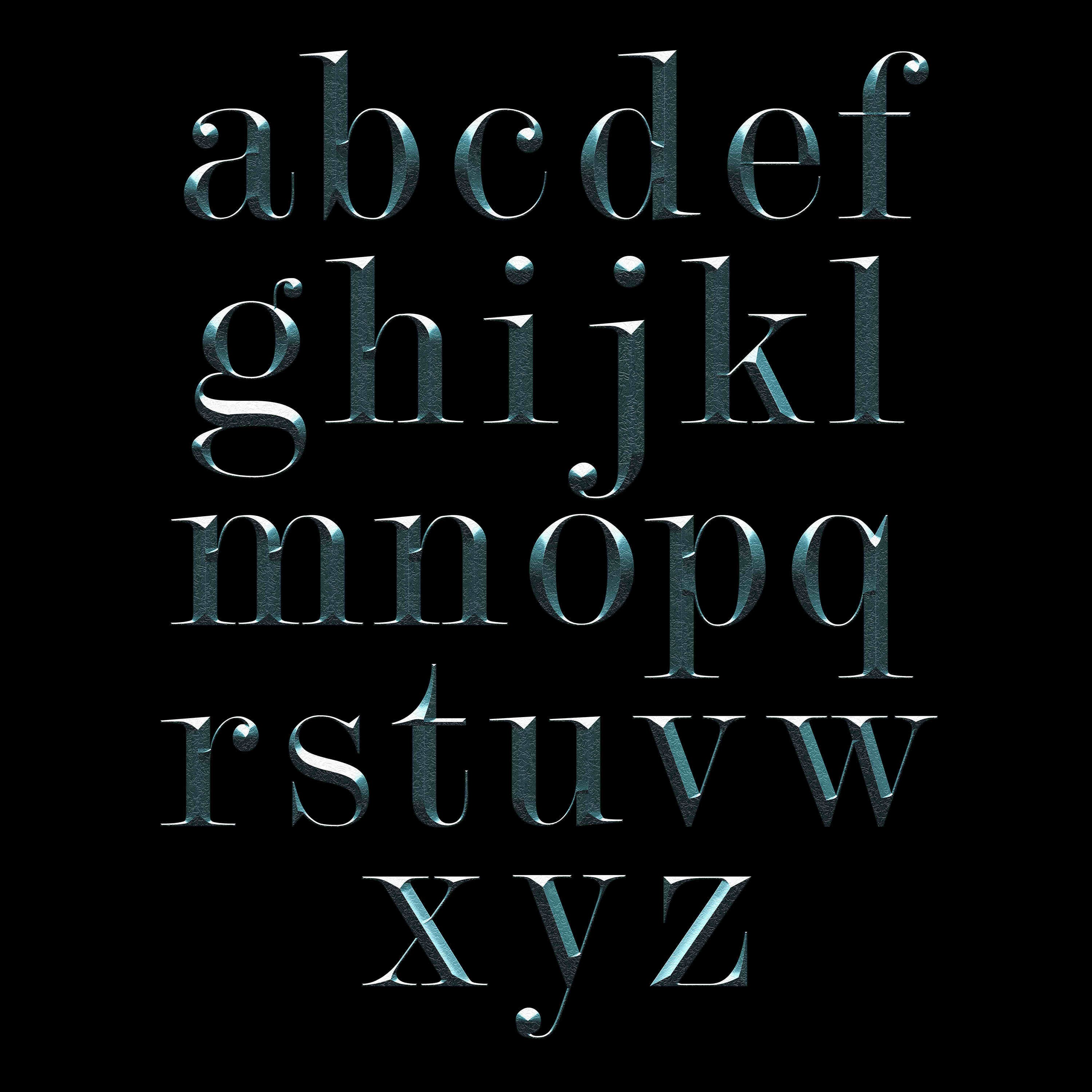 Turquoise Chrome Alphabet, Metallic Letters PNG, Metal Alphabet ...