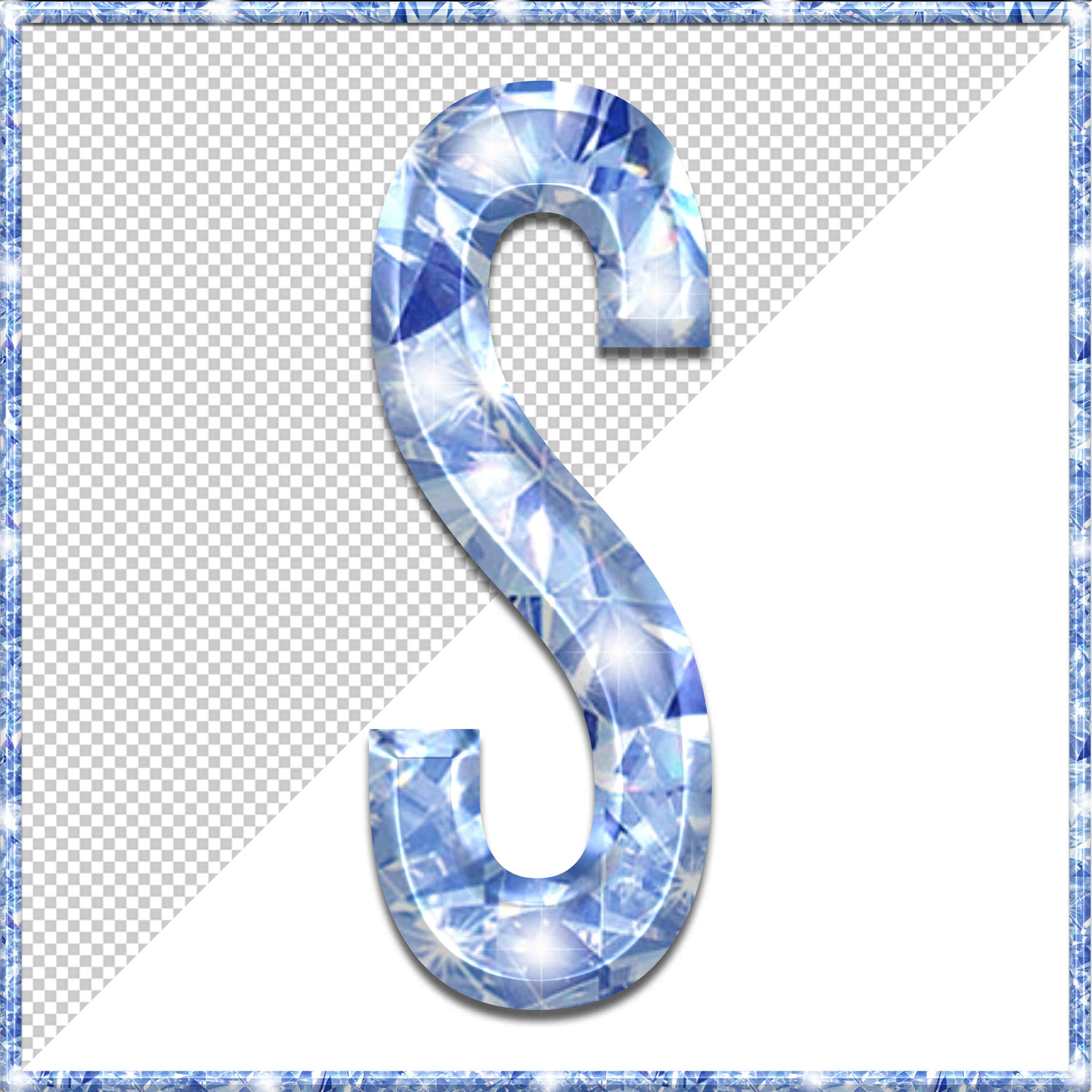 Diamond Alphabet Clip Art PNG, Blue Alphabet, Blue Glitter Letters ...