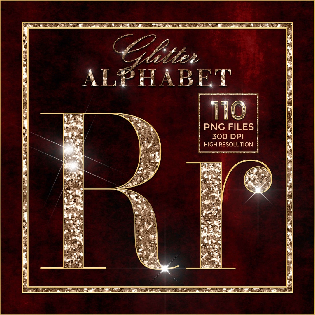 Glitter Alphabet Clipart, Glam Alphabet, Gold Glitter Alphabet, Diamond Letters, Alphabet ...