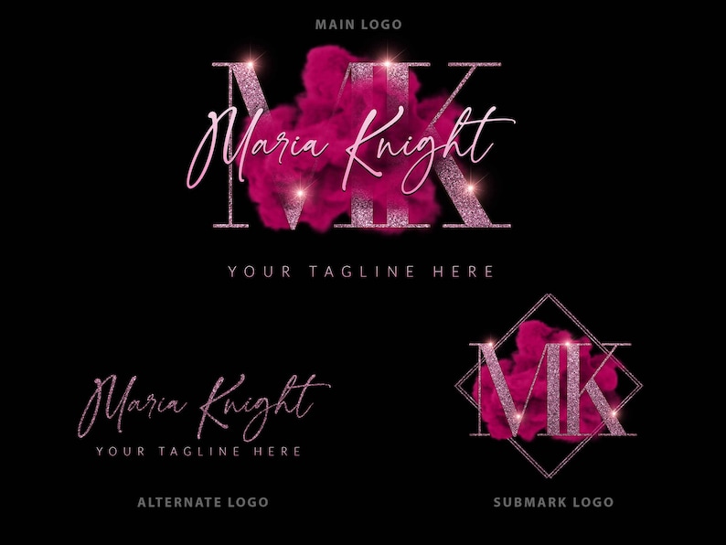 Hot Pink Logo Sparkle Logo Beauty Logo Jewellery Logo - Etsy