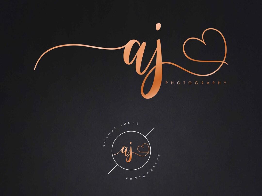 Premade Signature Logo Rose Gold Logo Signature Photography Logo Stamp ...