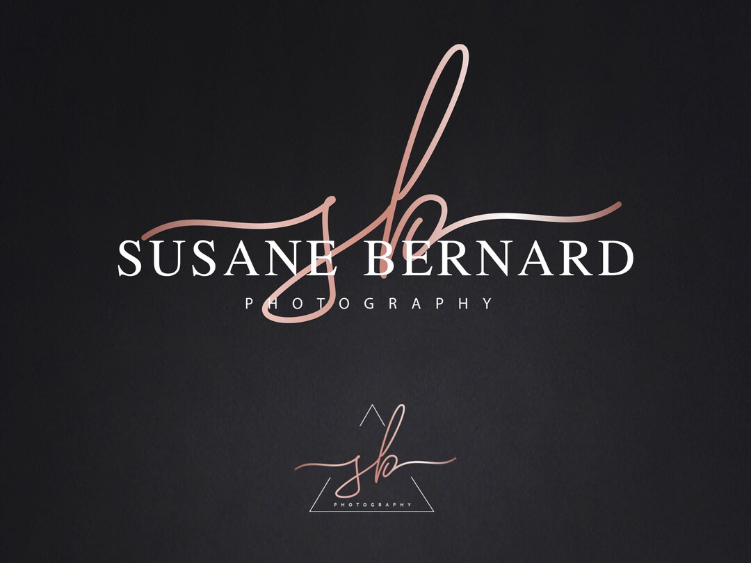 Premade Signature Logo Rose Gold Logo Signature Photography Logo Stamp ...