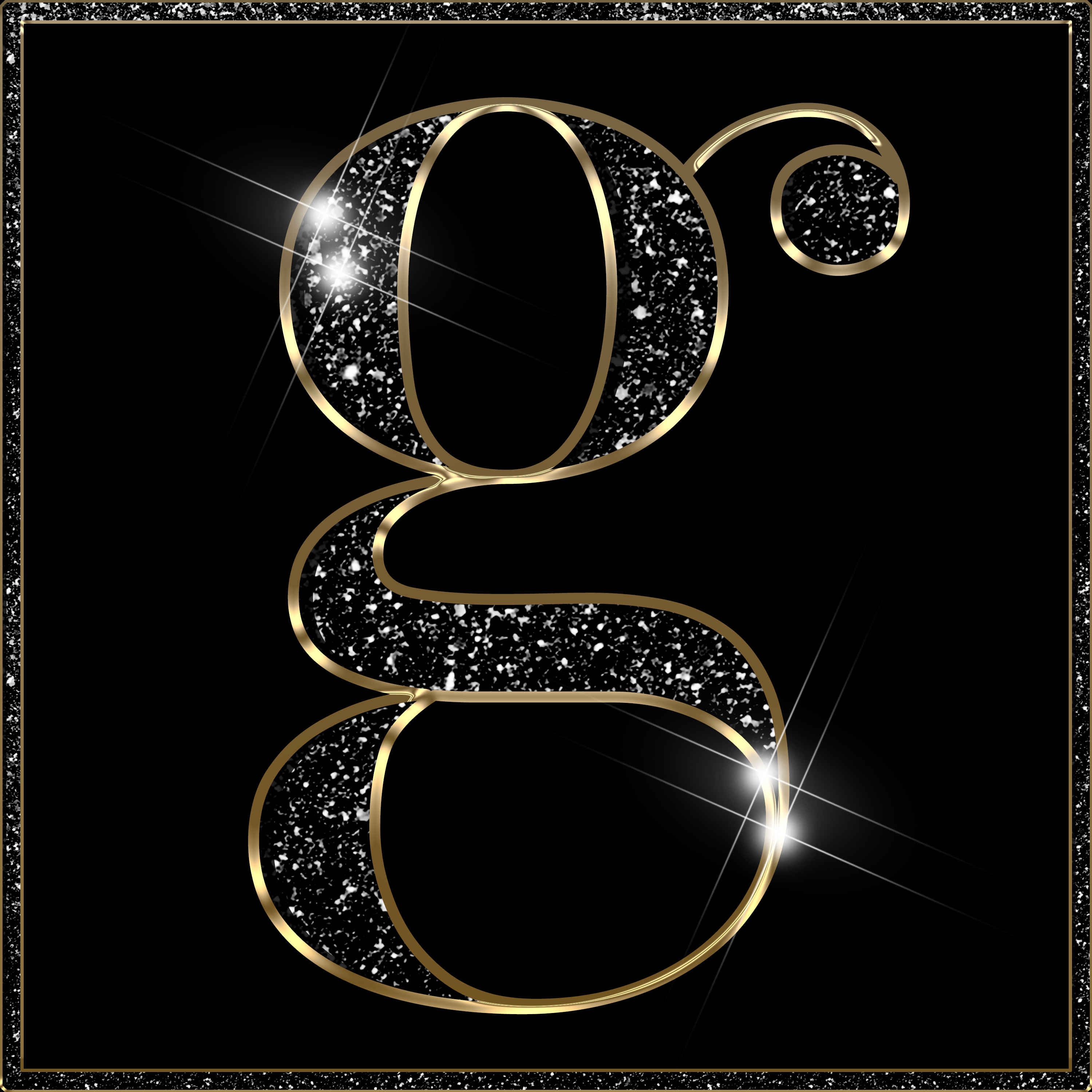 Black and Gold Glitter Alphabet PNG, Glam Alphabet, Diamond Letters ...