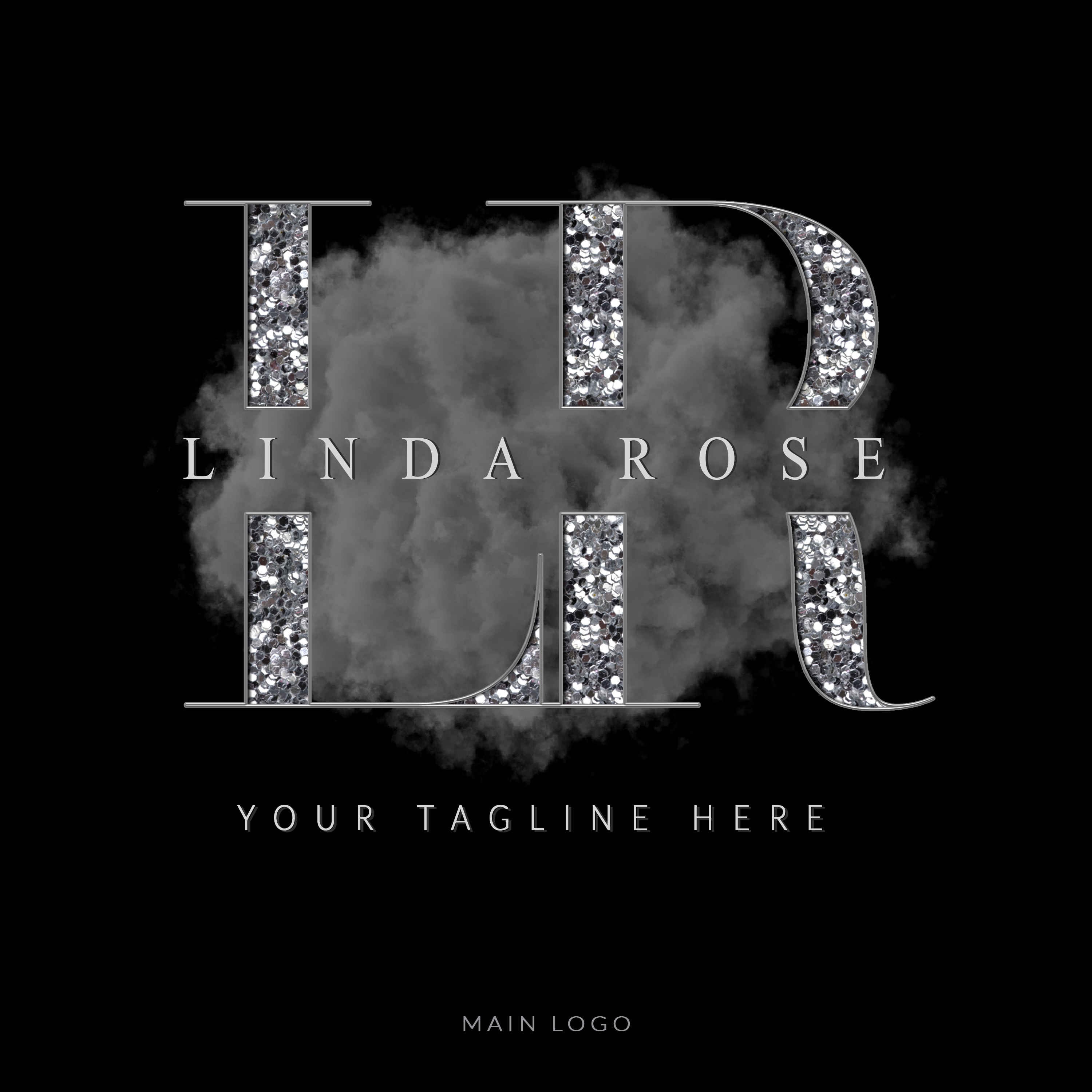 Beautiful Silver Glitter Sparkle Logo, Makeup Artist Logo, Beauty Logo ...