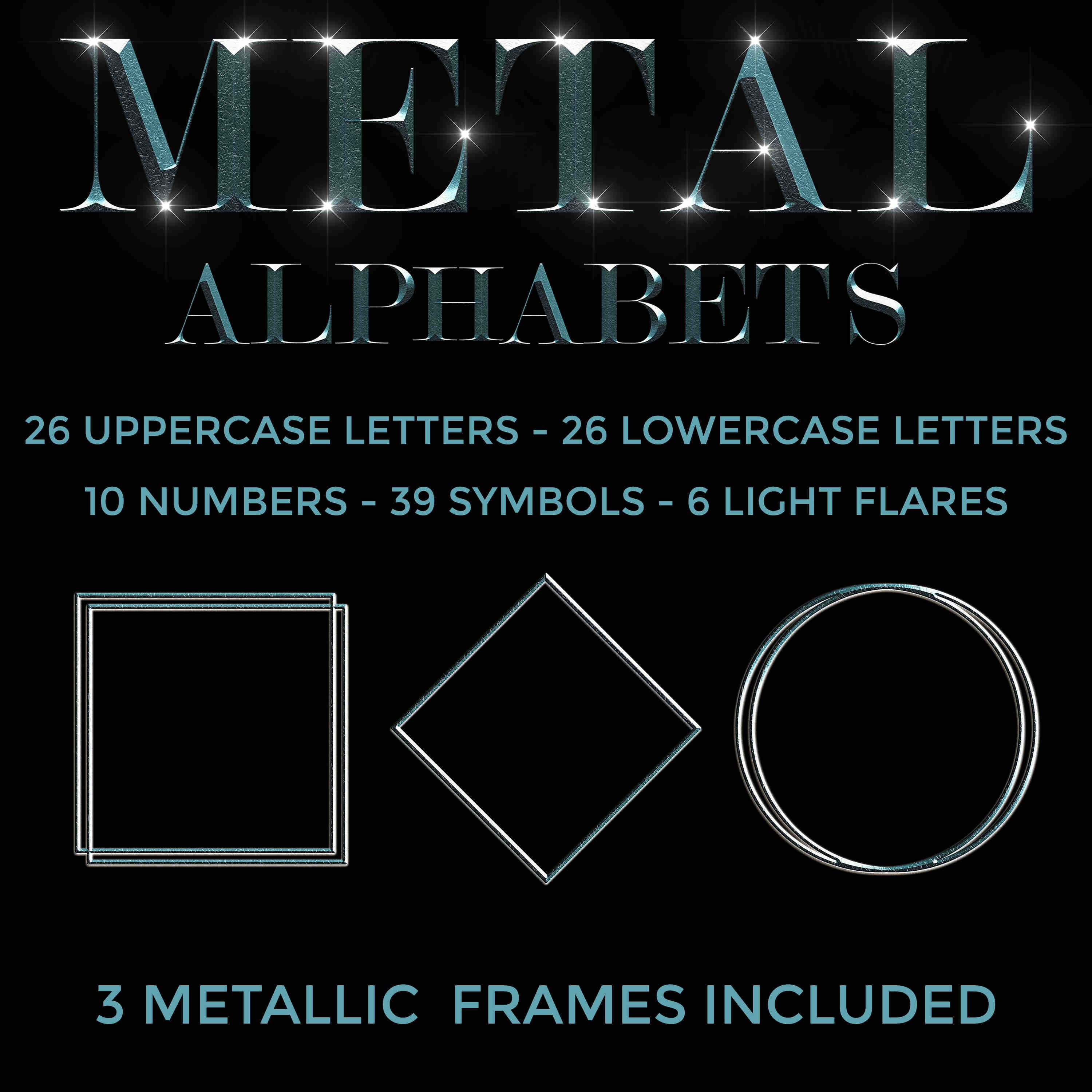 Turquoise Chrome Alphabet, Metallic Letters PNG, Metal Alphabet ...