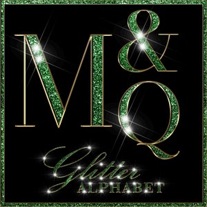 Emerald Green Glitter Alphabet PNG, Glam Alphabet, Diamond Letters ...