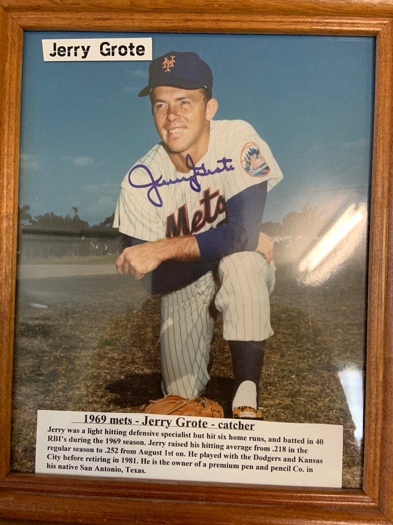 Jerry Grote Catcher 1969 NY Mets Signed Autograph 8 by 10 Photo - Etsy