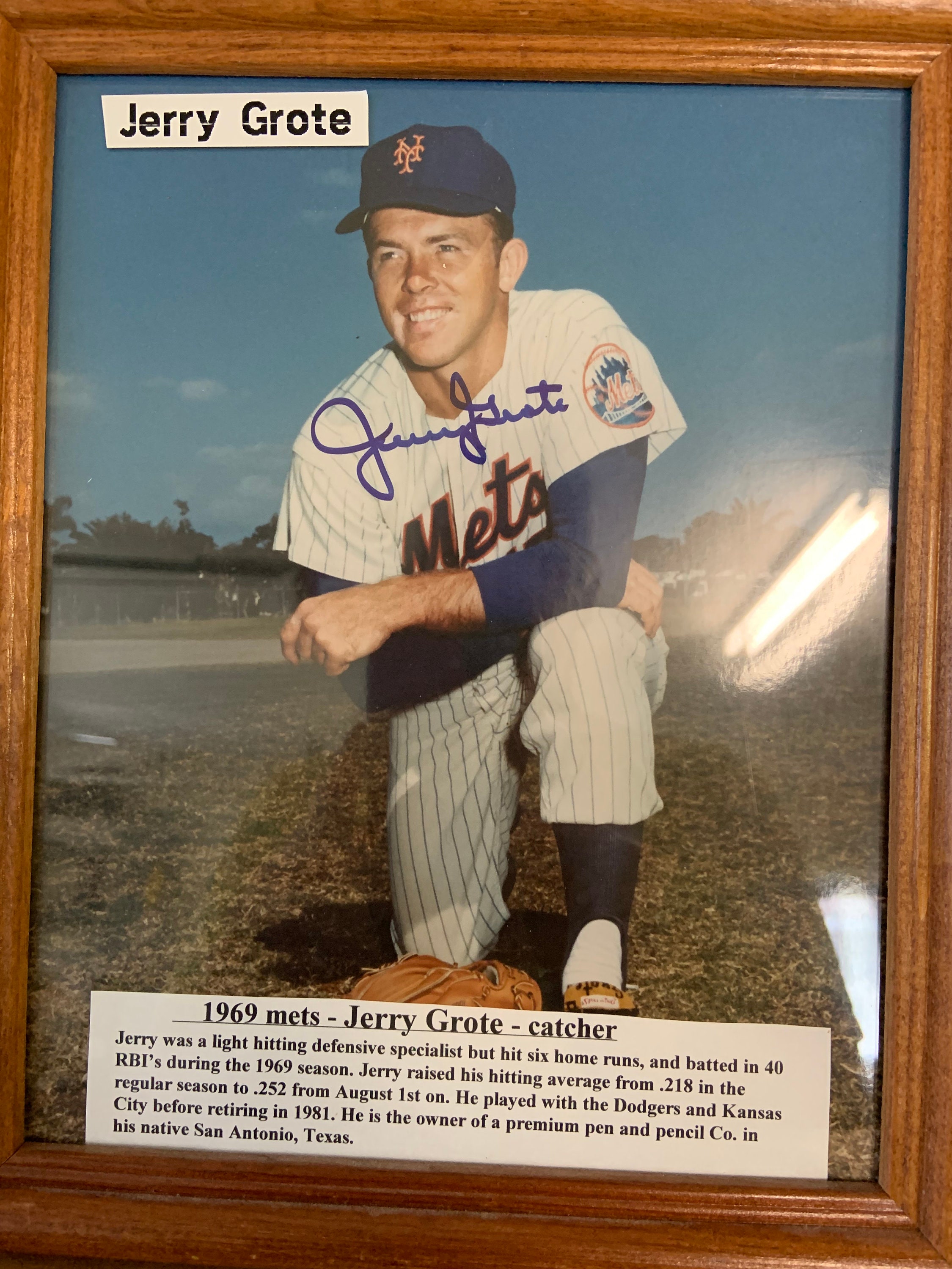 Jerry Grote Catcher 1969 NY Mets Signed Autograph 8 by 10 Photo - Etsy UK