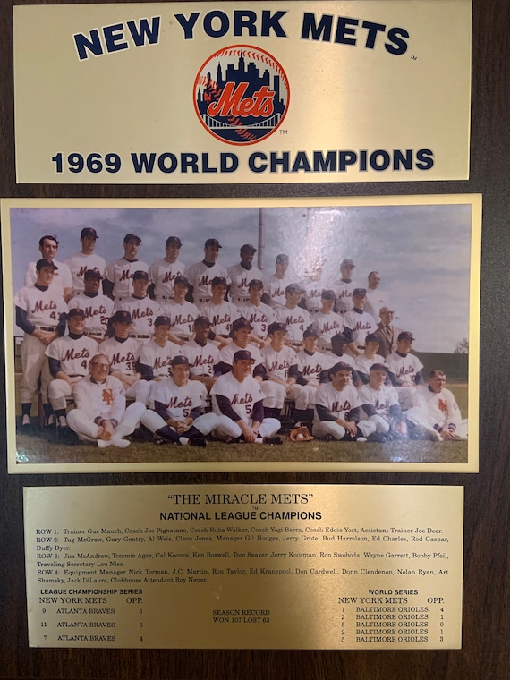 1969 New York Mets World Series Plaque 16 by 13 - Etsy