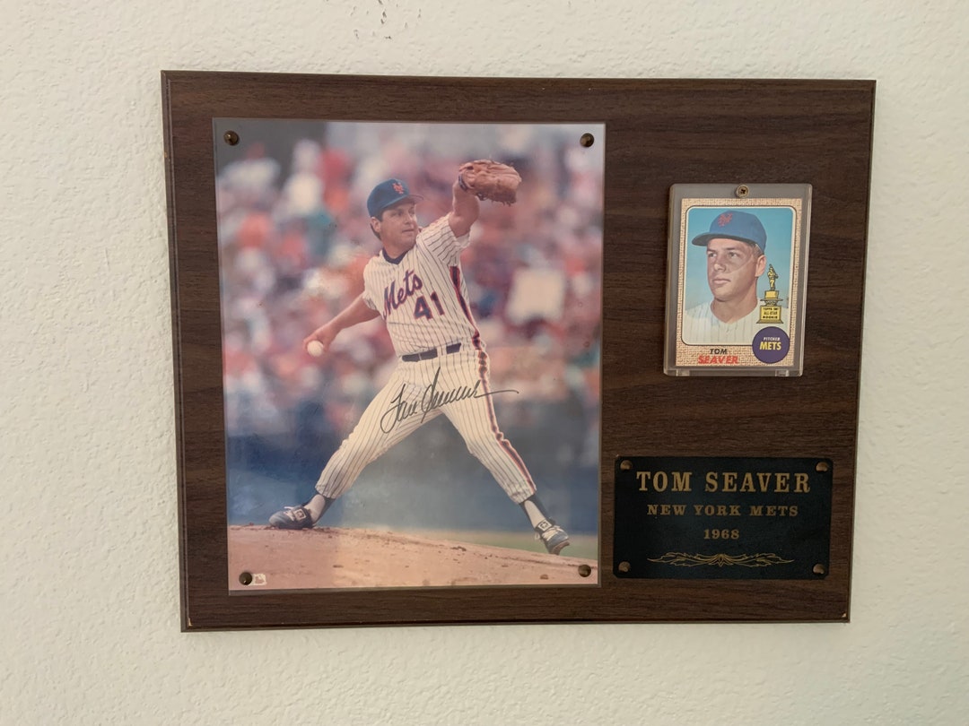 Tom Seaver 1969 Plaque Autographed 8 by 10 With Rookie Card, With COA ...