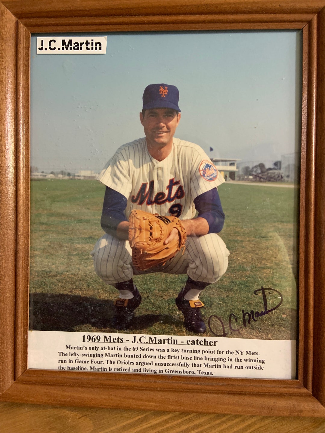 J.C. Martin 1969 NY Mets Autographed 8 by 10 Photo, Custom Made in ...