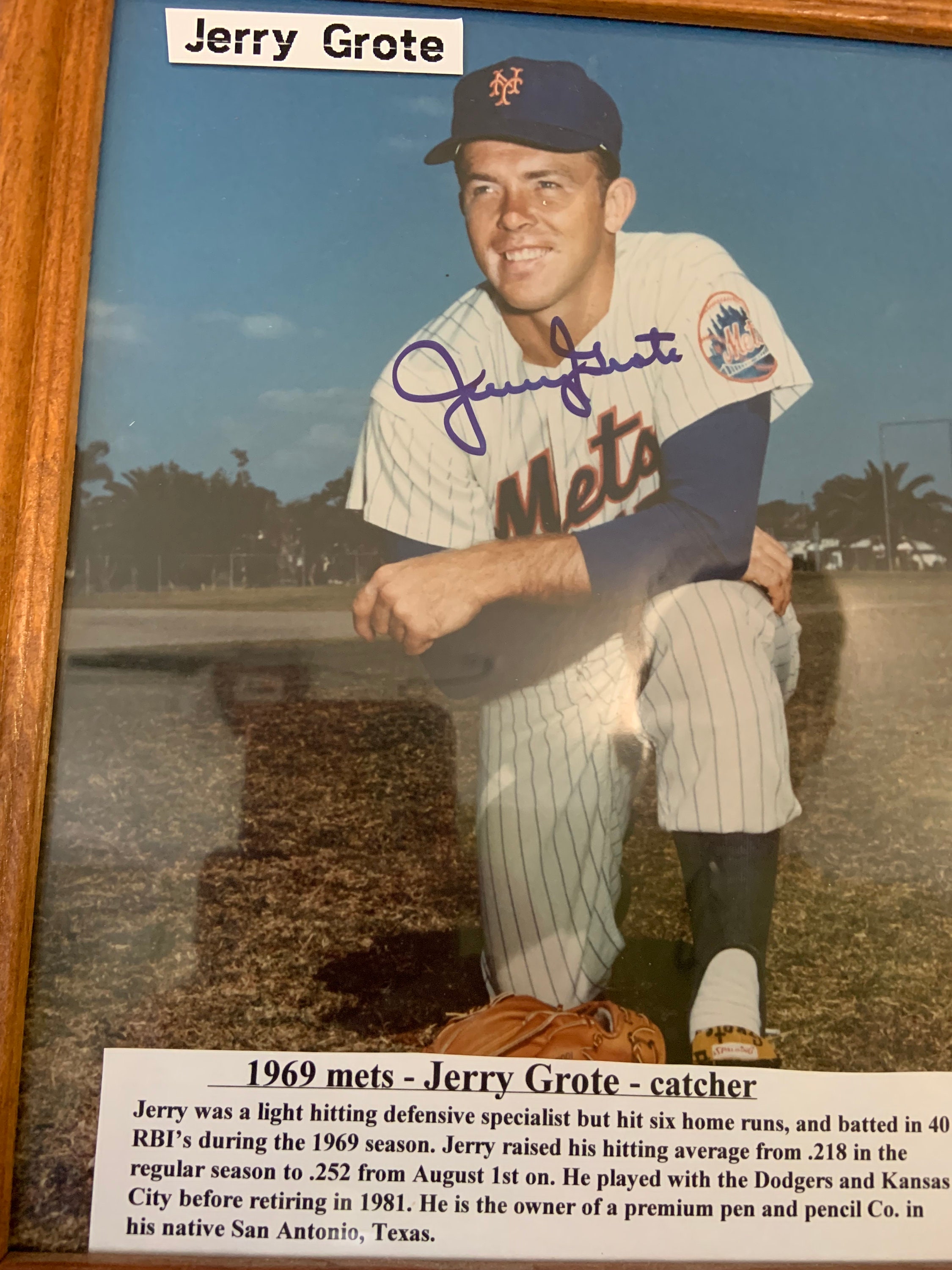 Jerry Grote Catcher 1969 NY Mets Signed Autograph 8 by 10 Photo - Etsy UK