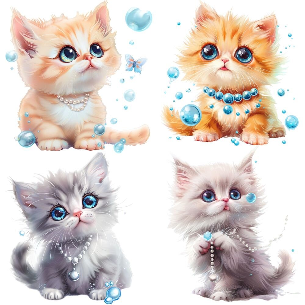 Cute Kitty Clipart, 26 Designs, 300 DPI, Printable,no Background ...