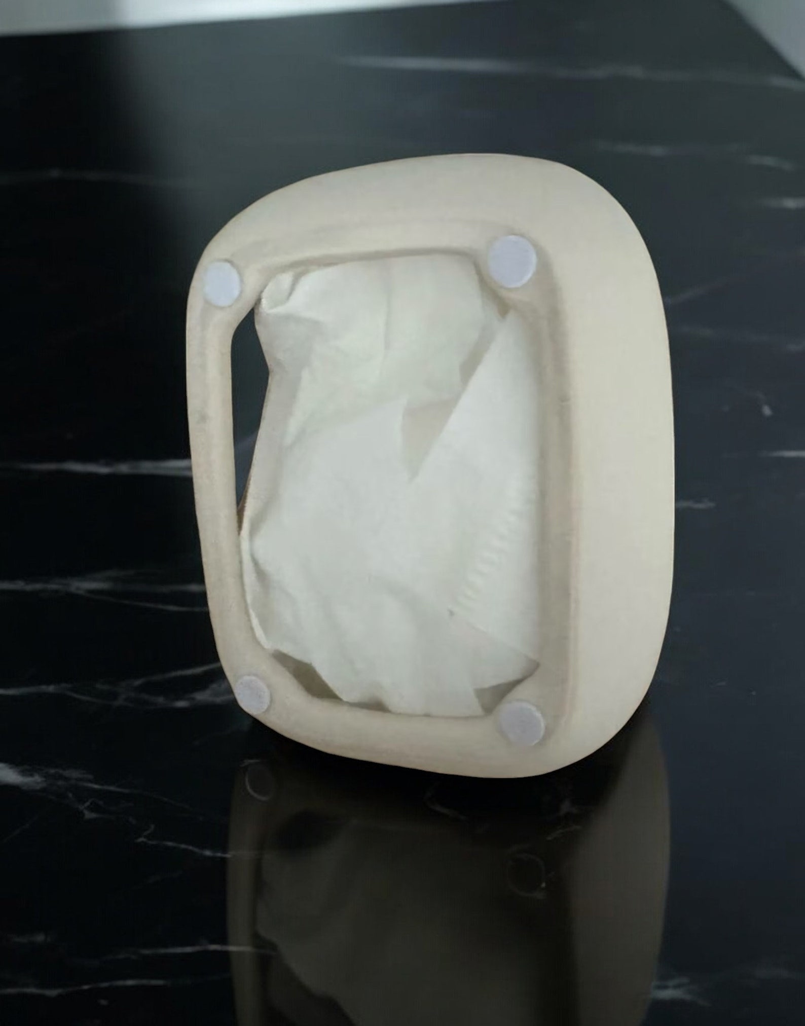 Round Corner Tissue Box, Ceramic Solid Clay Napkin Dispenser, Facial ...