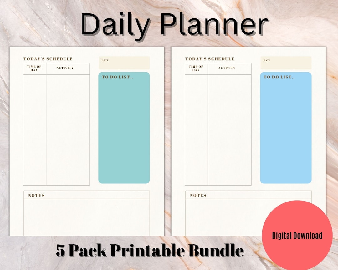 Daily Planner With a Minimalist Design Printable for Organization ...