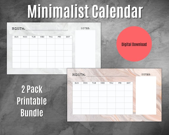 Printable Calendar With a Minimalist Design for Organization - Etsy