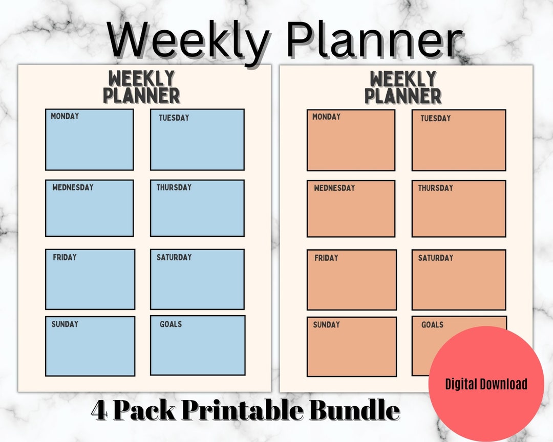 Weekly Planner With a Minimalist Design Printable for Organization ...