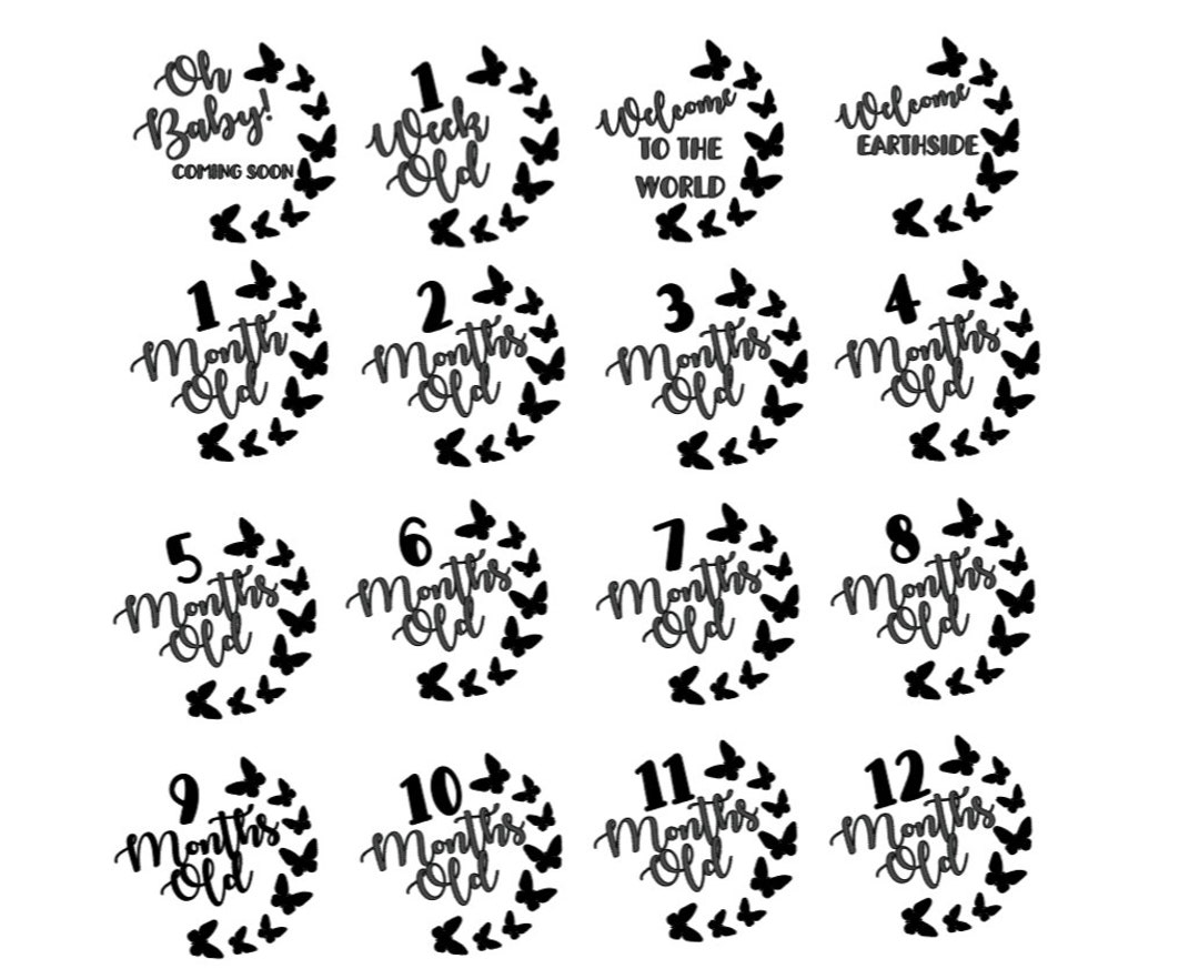 Baby Milestone SVG Files Baby Announcement SVG File Acrylic Disc ...