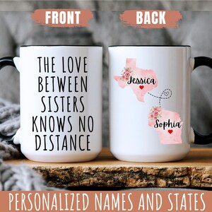 Custom Sisters Mug, Long Distance Sisters Gift, Sisters Birthday Gifts ...